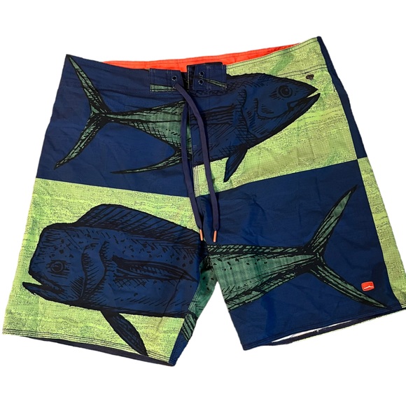 Cova | Swim | Cova Heads Or Tails Board Shorts Swim Trunks Mahi Tuna ...